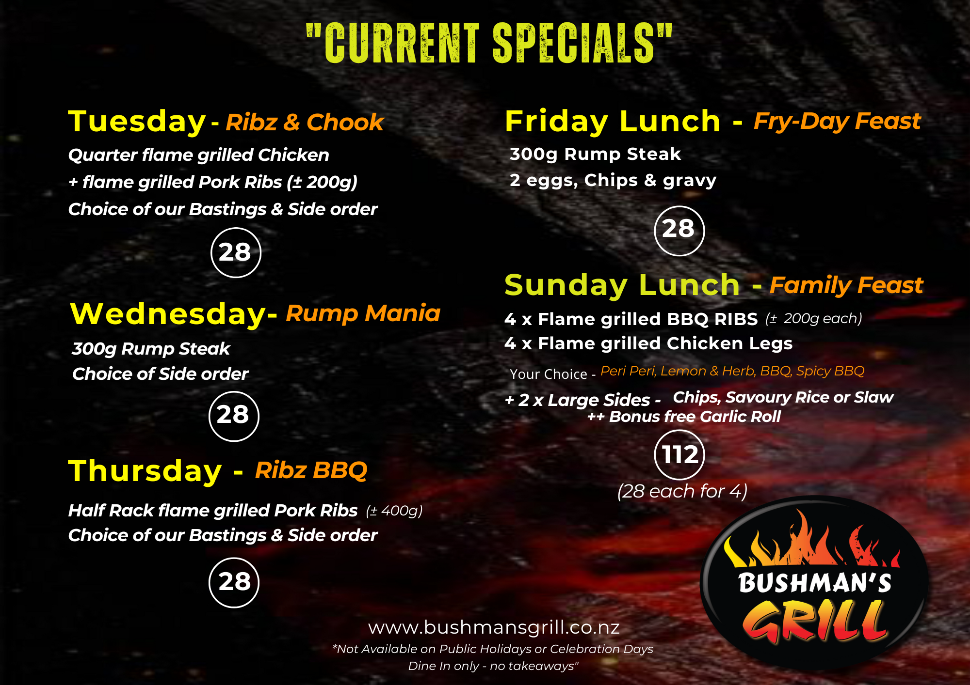 Specials - Bushman's Grill